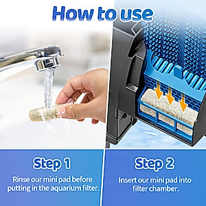 HiTauing 12 Count Mixed Pack Filter Pads for aqueon QuietFlow 10 LED PRO Aquarium Fish Tank Power Filter, 4 Ammonia & 4 Carbon & 4 Phosphate Reducer for QuietFlow LED PRO Model 10