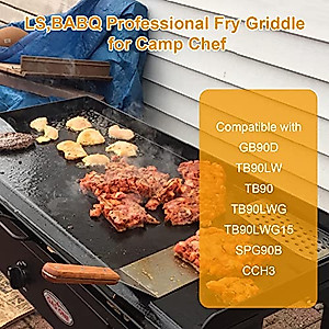 Professional Flat Top Steel Griddle for Camp Chef,Accessories for Camp Chef GB90D, TB90LW, TB90, TB90LWG, TB90LWG15, SPG90B, CCH3 Model Stoves,16'' x 38'' Griddle with Carry Bag