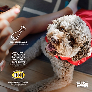 GNC Pets Advanced Dog Supplements for Cardiovascular Support| 90 Ct Soft Chew Dog Supplements for Cardio Health and Heart Health | Easy to Chew Dog Supplements, Made in The USA