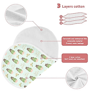 Kigai Cute Cactus Muslin Baby Burp Cloths - Super Absorbent and Soft Burping Rags - Cotton Burp Clothes Set for Boys and Girls, 4 Pack