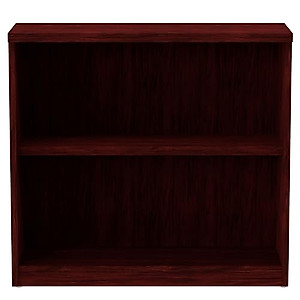 Alera ALEVA633032MY 31.75 in. x 14 in. x 29.5 in. Valencia Series 2-Shelf Bookcase - Mahogany