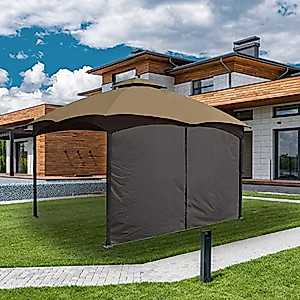 Gazebo Universal Replacement Privacy Curtains - Gafrem 8' x 8' Canopy Side Wall Privacy Panel with Zipper, 1 Panel Sidewall ONLY (Brown)