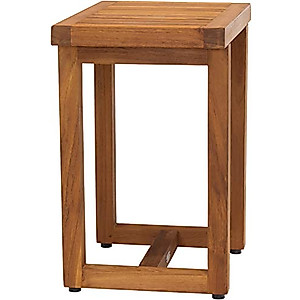 AquaTeak 18" Spa Teak Shower Bench with Elevated Height