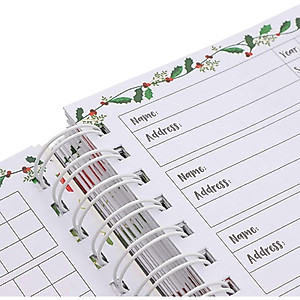 Sustainable Greetings A-Z Spiral Christmas Card Address Book with Alphabetical Tabs, Office Supplies, Address Book and Tracker, The Season to Be Jolly (6.5 x 9 in, 208 Sheets)