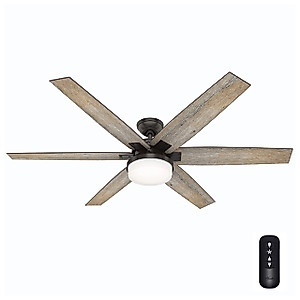 Hunter Fan 64 inch Noble Bronze Indoor Ceiling Fan with Light Kit and Remote Control for Living Room, Bedroom, Office, Laundry Room (Renewed)