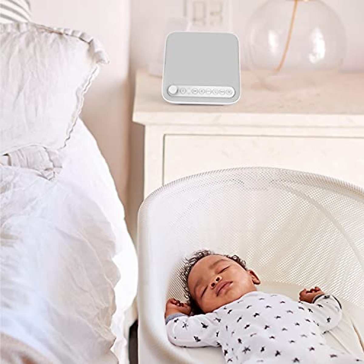 Pure Enrichment® WAVE™ Premium Sleep Therapy Sound Machine with USB Charger - Seamless Looping with 6 Soothing All-Natural Sounds, & Auto-Off Timer - Easily Portable for Travel (White) Patented Design