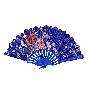 ZAEGO Chinese Fan New Chinese Style Decor Folding Fan Dance Wedding Party Lace Silk Folding Hand Flower Fan Japanese Fan ( Color : Onecolor , Size : 24cm )