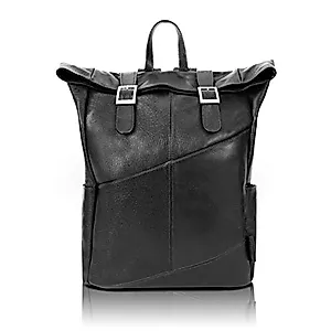 McKleinUSA S Series, Kennedy, Pebble Grain Calfskin Leather, 17" Leather Dual Access Laptop Backpack, Black (88735)