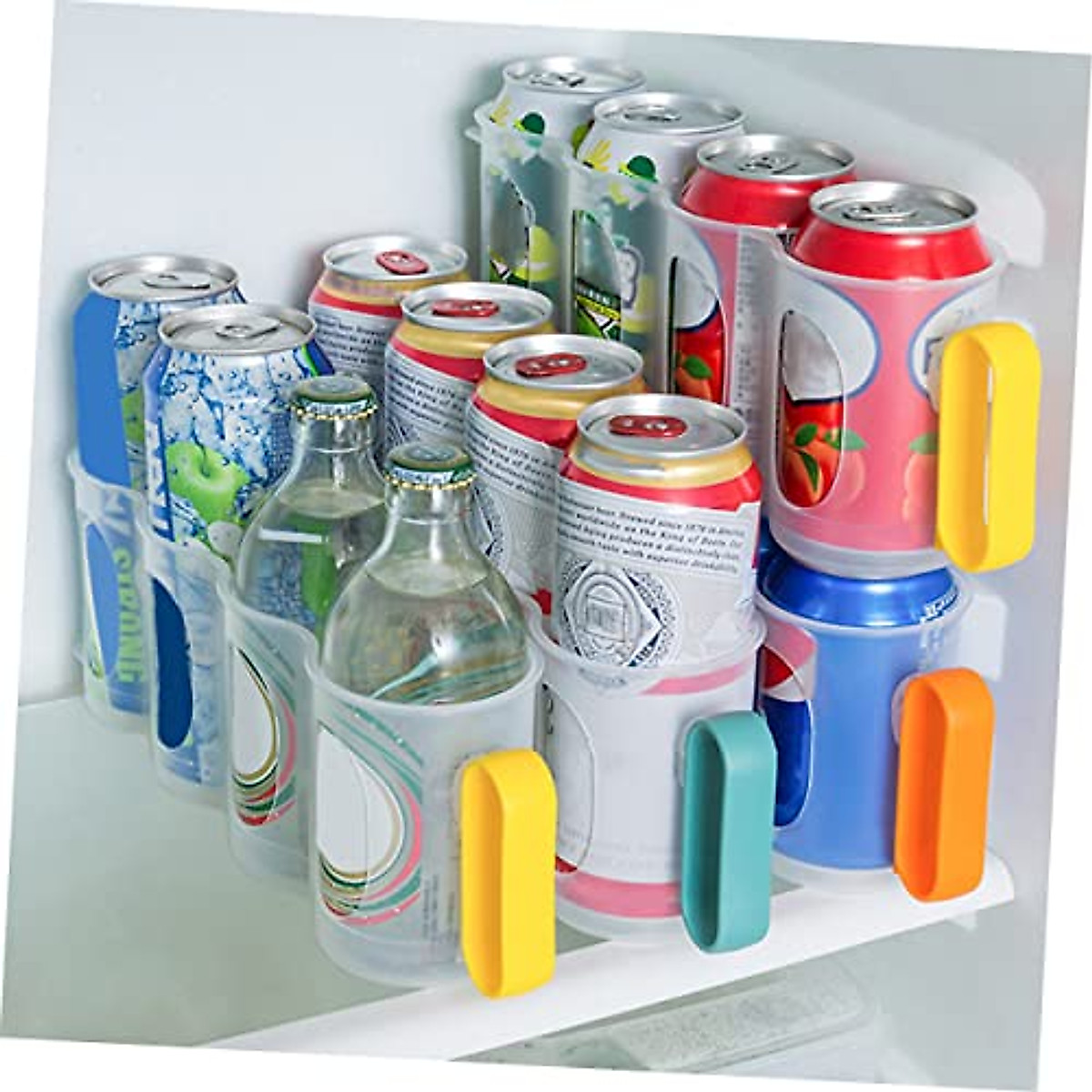 Baluue 6 Pcs Cans Organizer Dispensador De Cerveza Stackable Storage Box Fridge Organizer Cans Freezer Drink Organizer Beverage Bins Fridge Organizer Drinks Fridge Soda Can Dispenser Beer