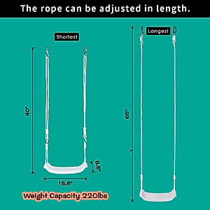 OMNISAFE LED Lighted Swing with Adjustable Rope Plastic Coated Tree Swing for Indoor Outdoor