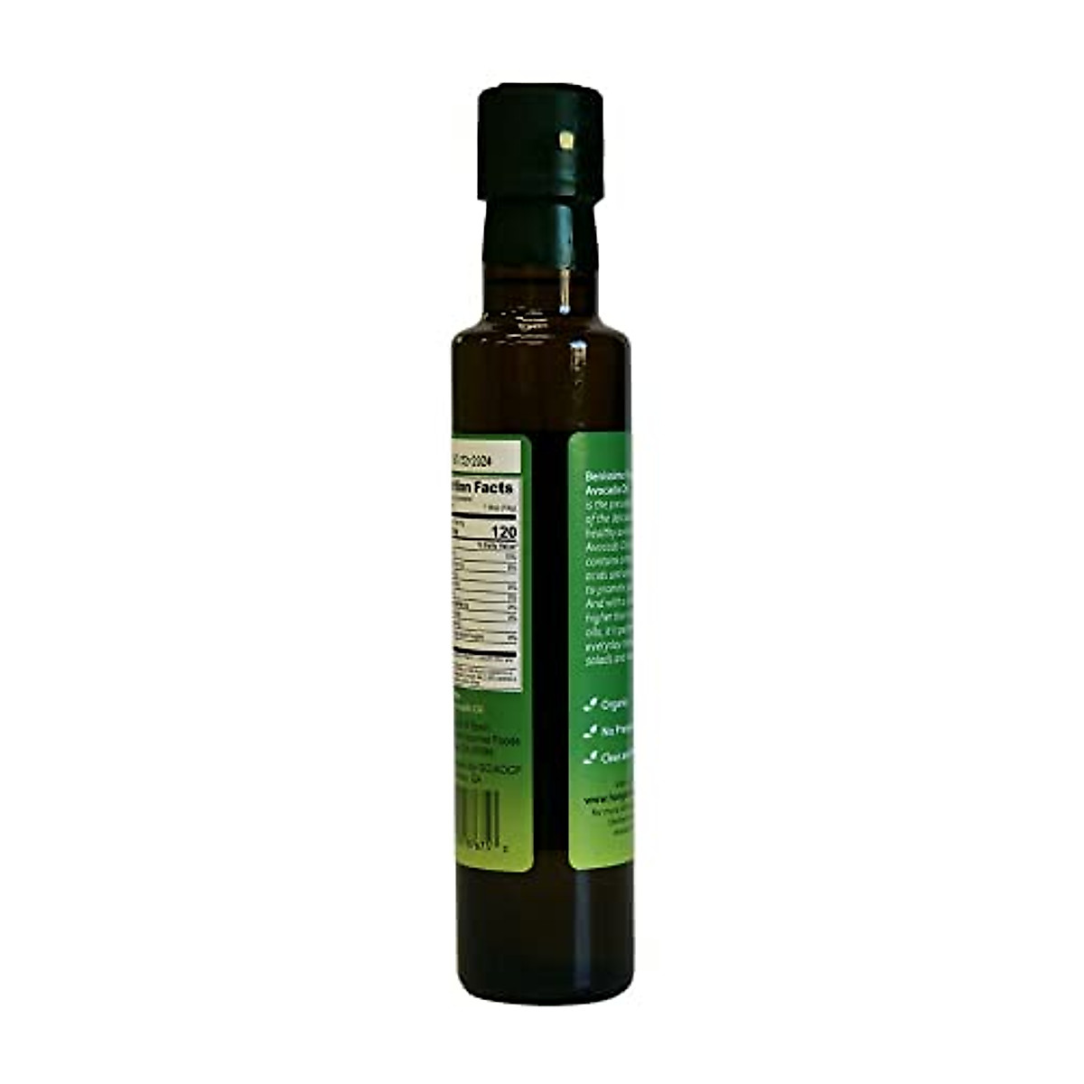 Benissimo 100% Pure Organic Avocado Oil, Cold Pressed, Allergen Free, Organic and Non-GMO Cooking Oil, 8.45 Fl Oz