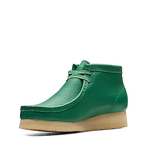 Clarks Women's Wallabee Boot Ankle, Cactus Green Leather, 9