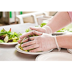 200 Disposable Viny Gloves, Non-Sterile, Poweder Free, Smooth Touch, Food Service Grade, X Large Size [2x100 Pack]