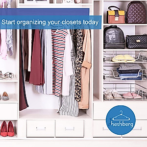 Heshberg Plastic Notched Hangers Space Saving Tubular Clothes Hangers Standard Size Ideal for Everyday Use on Shirts, Coats, Pants, Dress, Skirts, Etc. (50 Pack, White)