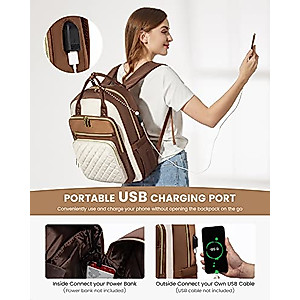 LOVEVOOK Laptop Backpack for Women, Fashion Travel Work Commuter Backpack Purse with USB Port, Lightweight Casual Daypacks, Nurse Teacher College Computer Bag, Fit 15.6" Laptop