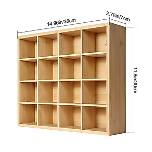 B4Life Tie Rack Wall Mounted Tie Box,Tie Organizer Tie Display Racks for Wall, Bamboo Tie Storage Tie Organizer for Men Tie Holder Wall Mount(Storage 16 Ties) (Yellow)