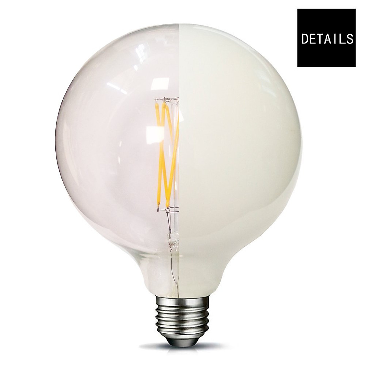 MRDENG Globe Light Bulbs 60 Watt Replacement for Decorative,E26 Dimmable Soft White Large G40(G125) 6Watt(60Watt Equivalent) LED Bulb,2700K(Warm) Pack of 1