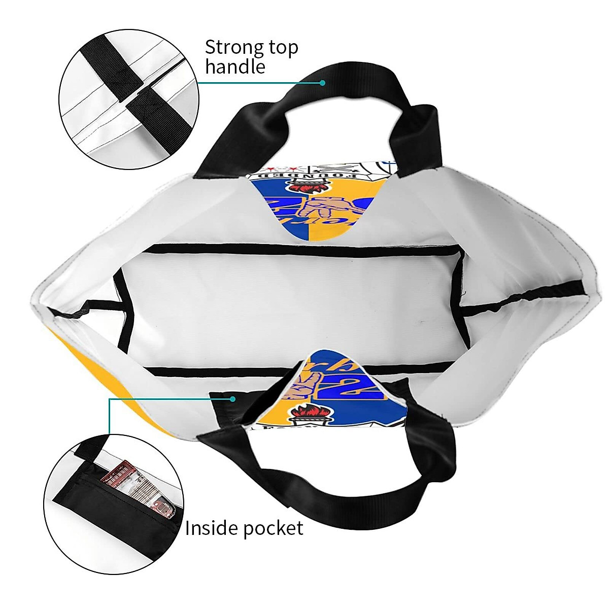 Kunsaww Sigma Gamma Rho Shoulder Bag Sorority Gifts Women'S Fashion Shoulder Tote Large Capacity Reusable Shopping Bag