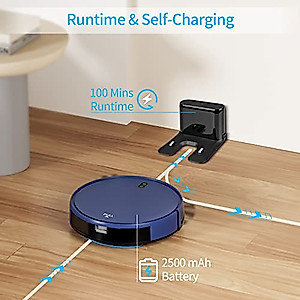 ZCWA Robot Vacuum, Robot Vacuum and Mop Combo with Schedule, Self-Charging Robot Vacuum Cleaner Compatible with WiFi/APP/Alexa, Perfect for Pet Hair, Hard-Floor and Carpet