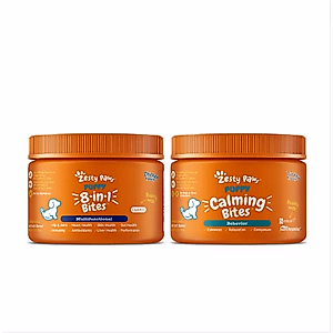 Zesty Paws Puppy 8-in-1 Multivitamin Soft Chews + Puppy Calming Soft Chews