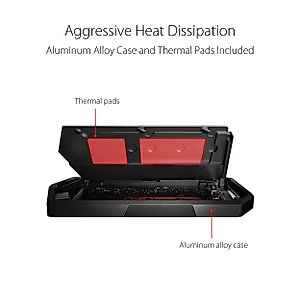 ASUS ROG STRIX Arion Lite External Portable M.2 PCIe NVMe SSD Enclosure featuring up to 10 Gbps transfer speeds with USB 3.2 Gen 2 Type-C Cable (ESD-S1CL)