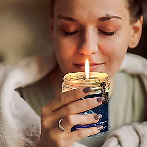 Zodiac Candles - Pisces Candle, Astrology Gifts for Women, Crystal Candles Gifts,Zodiac Gifts,February-March Birthday Gifts, Pisces Gifts,Horoscope Scented Candles with Crystals Inside-7oz…