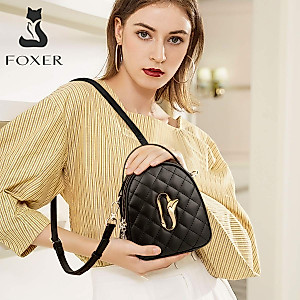 iFOXER Leather Crossbody Bags for Women Fashion Leather Handbag Shoulder Bag Designer Mini Bags (black)