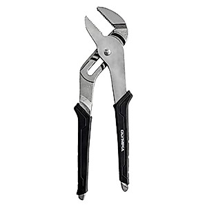 Olympia Tools 12-Inch Tongue and Groove Pliers, Straight Jaw Pliers with Cushion grip, 7 Jaw positions, 2.7" Jaw Capacity