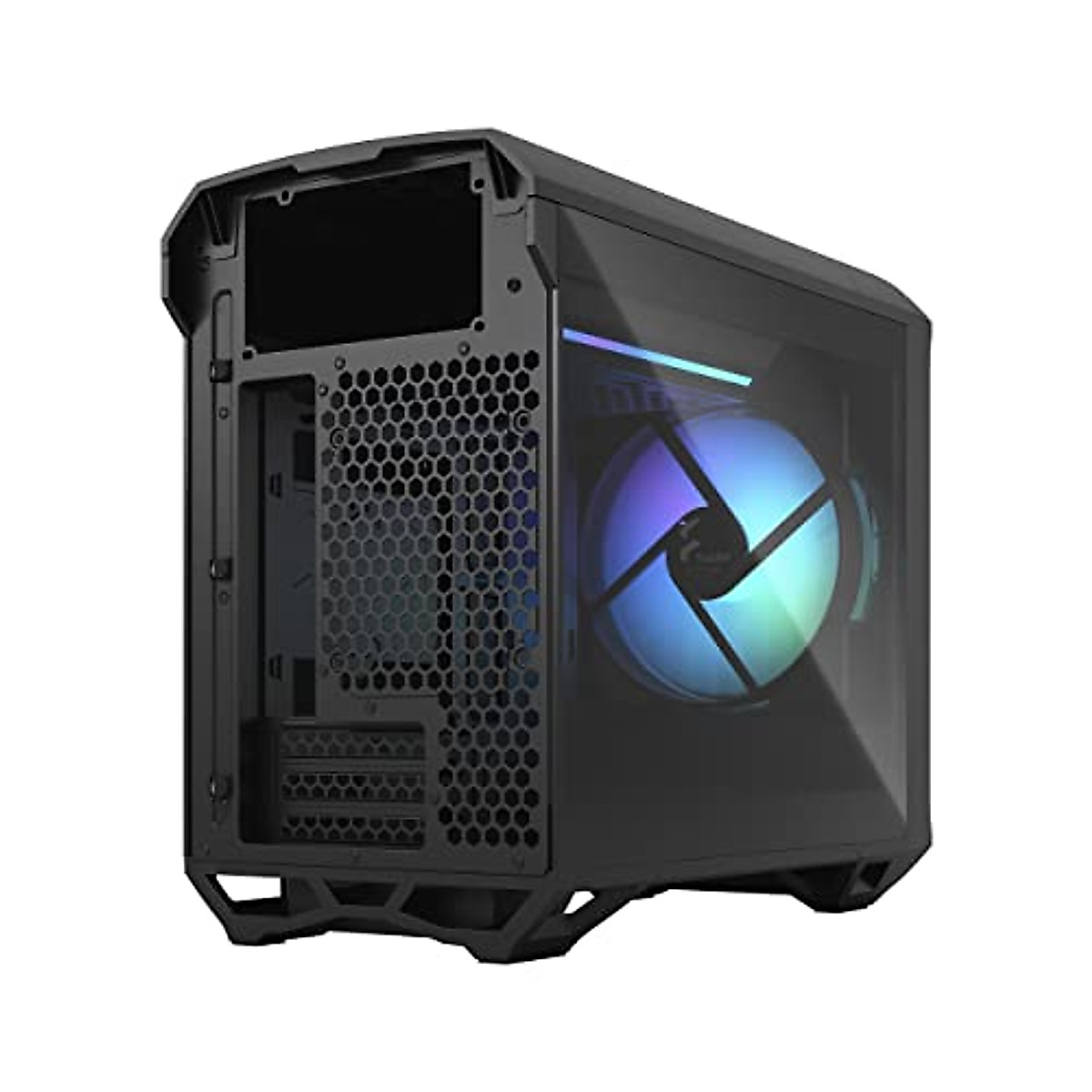 Fractal Design Torrent Nano RGB Black - Light Tint Tempered Glass Side Panels - Open Grille for Maximum air Intake - 180mm RGB PWM Fan Included - Type C - mITX Airflow Mini Tower PC Gaming Case