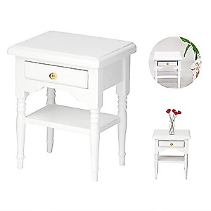 Jeanoko Wooden Table Model, Night Stand Cabinet Model Fashionable Appearance for Dollhouse Decoration
