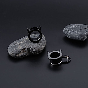 COOEAR 1 Pair Flesh Ear Gauges Piercing Plugs Tunnels Evil Style Earrings Stretchers Expander Men Women Gift Body Jewelry.