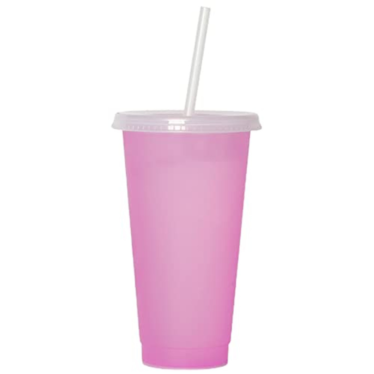 701-800ml Plastic Cup Single-layer Reusable Food Grade High Capacity with Cover Drink Water Multicolor PP Temperature Sensitive