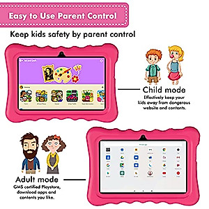 2023 Kids Tablet 7 inch Display Tablet for Toddlers, 32GB ROM, 2GB RAM Android 11.0 Tablet with Parental Control, Educational Games, WiFi, Bluetooth, Dual Camera, Kids Learning TV, Included Case