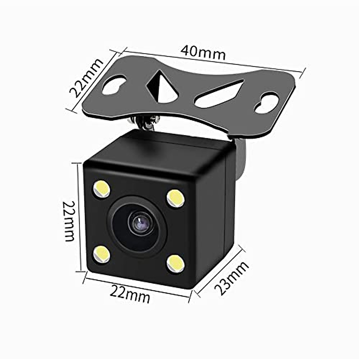 RoverOne Universal Car Backup Camera HD Color Waterproof Reverse Viewing Drive Camera with Light Wide View Angle