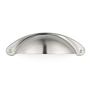 Richelieu Hardware BP82333195 Sorbonne Collection 3-inch (76 mm) Center-to-Center Brushed Nickel Traditional Cup Shaped Cabinet and Drawer Pull Handle for Kitchen, Bathroom, and Furniture