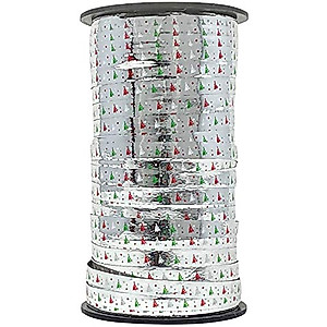 Celebrate A Holiday Christmas Curling Ribbon 3 Pack, Green, Metallic Silver, Red & White Stripes, Christmas Holiday Party Crafts Supplies Decorations - 100 Yards Per Roll - 900 Feet Total Curly Ribbon