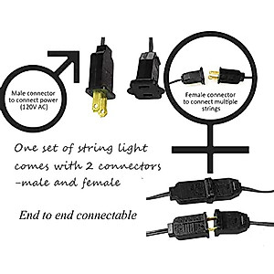 Festival Depot 10FT Patio String Lights with 10 Waterproof G40 Globe Bulbs (1 Spare) for Christmas Halloween, E12 Socket, Warm White