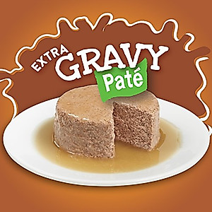 Purina Friskies Pate Wet Cat Food Variety Pack, Extra Gravy Pate Chicken, Turkey, Salmon & Tuna - (24) 5.5 oz. Cans