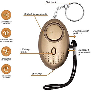 KOSIN Safe Sound Personal Alarm, 5 Pack 140DB Personal Security Alarm Keychain with LED Lights, Emergency Safety Alarm for Women, Men, Children, Elderly