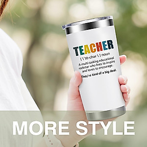 KIKERRO Teacher Gifts for Women, Cool Valentines Day, Birthday, Mothers Day, Christmas, Back To School, End of Year Teacher Appreciation Gift - 20 oz Stainless Steel Double Wall Insulated Tumbler