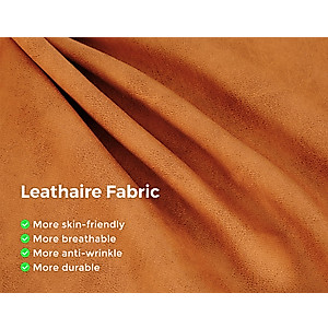 Vesgantti Leathaire Couch Loveseat Sofa, 73" Mid-Century Modern Couch with Deep Seat Comfort Cushions, Small Sofa Couches for Living Room, Bedroom, Office, Apartment, Tool-Free Assembly, Orange