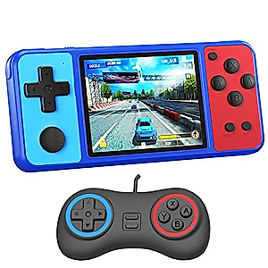 Great Boy Handheld Game Console for Kids Preloaded 270 Classic Retro Games with 3.0'' Color Display and Gamepad Rechargeable Arcade Gaming Player (Blue)