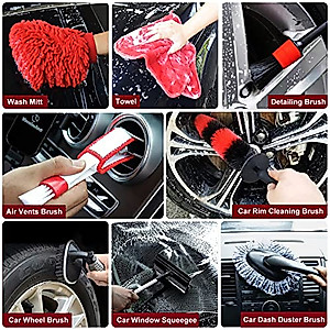 LNXNMDSY Car Wash Cleaning Detailing Kit 10Pcs with High Power Car Vacuum Interior and Exterior, Complete Car Care Kit.