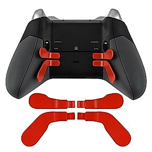 4 pcs Metal Stainless Steel Paddles Hair Trigger Locks Replacement Parts for Xbox One Elite Controller -Red