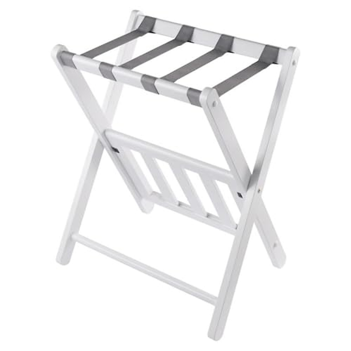 Raya luggage rack with shelf in white finish