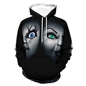 ZHANGXM Women's Pullover Autumn Soft and Comfortable Chucky Slim Fit Loose Hip-Hop Long-Sleeved Sweatshirt Men M
