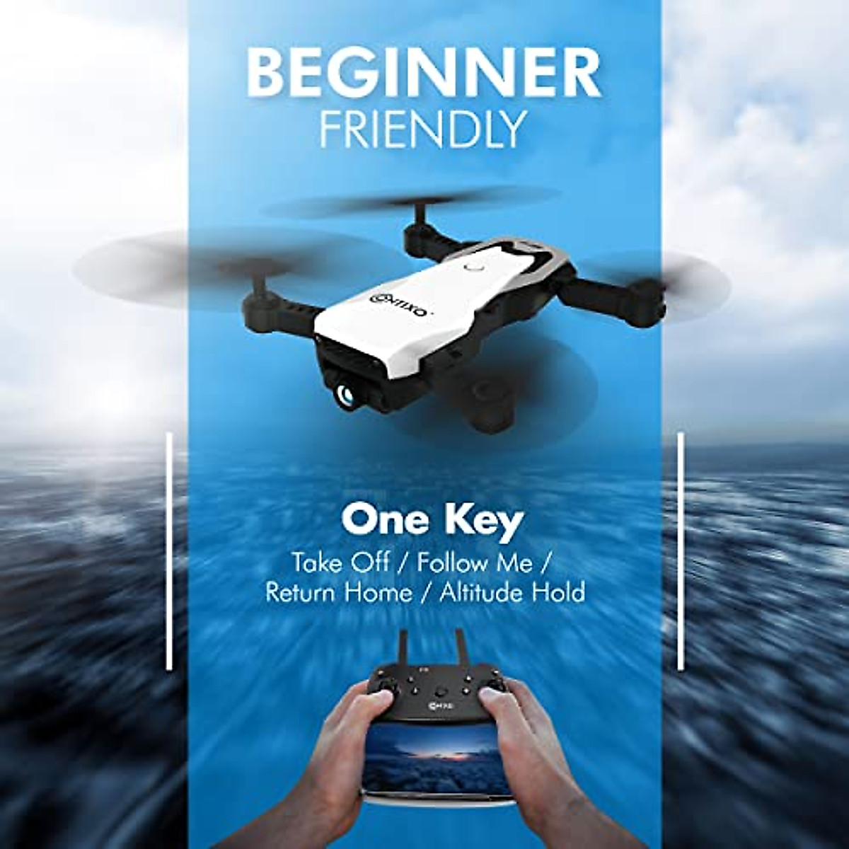 Contixo F16 FPV Drone with Camera for Kids - 2.4G RC Quadcopter Drones for Kids and Beginners with 6-Axis Gyro, 1080P HD Camera, Follow Me Mode, Gesture Control, Headless Mode, WiFi, 2 Batteries