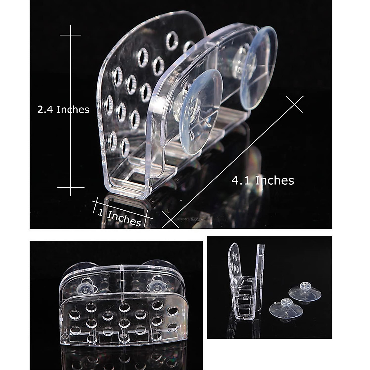 AMUONTY 2 Pack Sponge Holders with Suction,Clear Plastic Container, Kitchen Dish Sponge Holder, Bathroom Accessory, Space Saving Sink Countertop Organizer