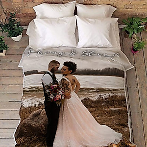 gue Couple Blankets Customized Photo Custom Blanket with Photo Text Personalized Bedding Throw Blankets Customized Flannel Fleece Blankets (100x130cm/39.4x51.2inches)