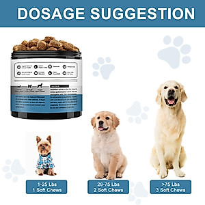 Calming Chews for Dogs Treats, Hemp Calming Dog Anxiety Relief Natural Ingredients, Helps with Dog Anxiety, Stress Relief, Separation, Barking, Thunderstorms